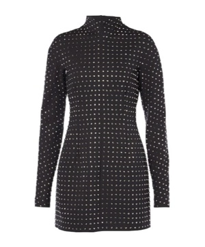 Sportmax Rhinestone-embellished Jersey Minidress - Black
