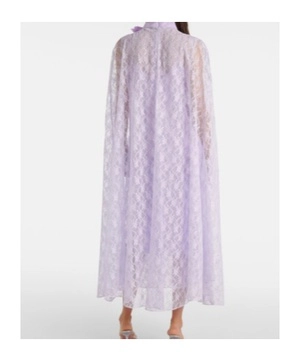 RODARTE Floral Lace Cape Midi Dress