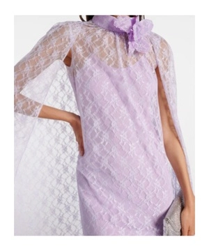 RODARTE Floral Lace Cape Midi Dress