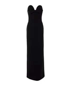 Magda Butrym Draped Wool-blend Bustier Gown - Black