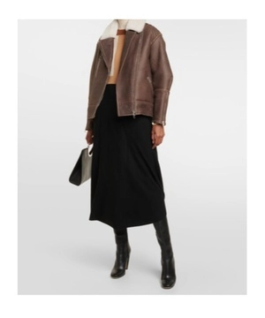 BLANCHA Shearling-trimmed Leather Jacket