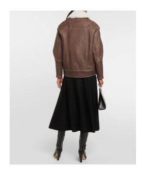 BLANCHA Shearling-trimmed Leather Jacket