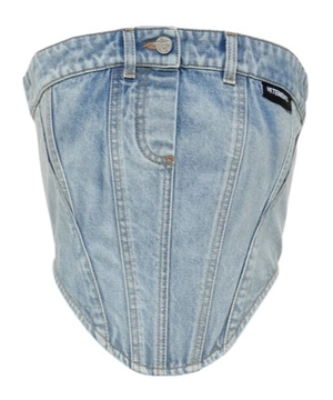 Vetements Cotton Denim Corset - Gray
