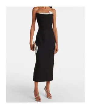 Roland Mouret Embellished Bustier Midi Dress