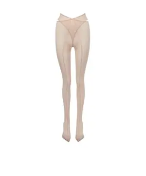 Attico Cheopissima Mesh Over-the-knee Boots - Nude