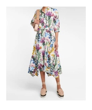 Stella McCartney Floral Satin Midi Dress
