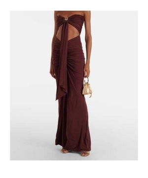 Christopher Esber Strapless Ruffled Maxi Dress