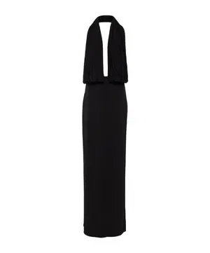 Magda Butrym Draped Halterneck Jersey Gown - Black
