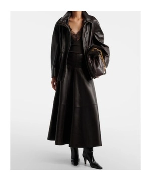 Nour Hammour Daria Leather Midi Skirt