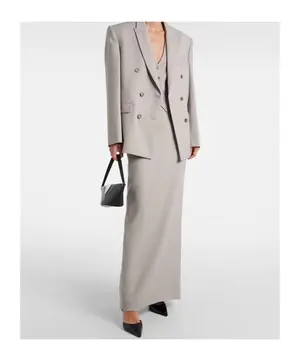 Wardrobe.NYC Straight High Waist Skirt With Back Slit Detail