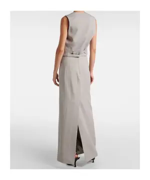 Wardrobe.NYC Straight High Waist Skirt With Back Slit Detail