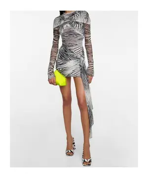 Attico Midnight Satin Clutch