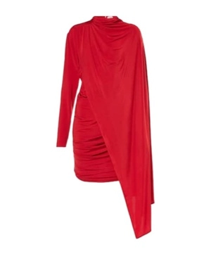 Magda Butrym Caped Cupro-blend Minidress - Red