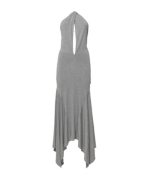 Attico Halterneck Maxi Dress - Gray