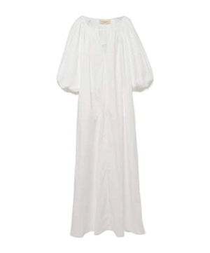 ADRIANA DEGREAS Puff-sleeve Maxi Dress - White