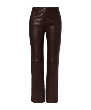 Magda Butrym Leather Straight Pants - Black