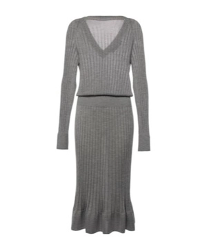 Proenza Schouler Eden Wool-blend Midi Dress - Gray