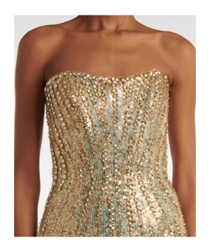 Jenny Packham Sarai Sequined Strapless Gown