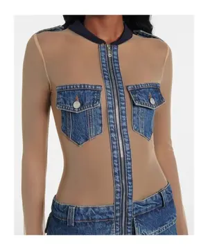 Coperni Sheer And Denim Mini Dress