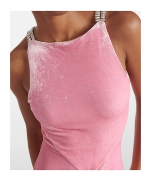 Rabanne Embellished Ruched Velvet Gown
