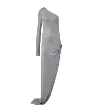 Attico Crystal-embellished One-shoulder Gown - Gray