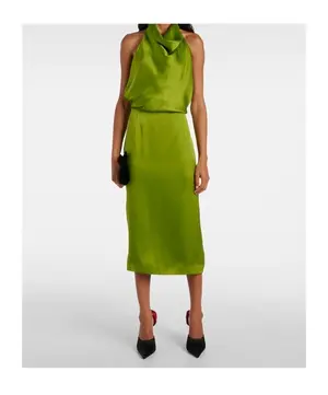 Magda Butrym Halterneck Silk Satin Midi Dress