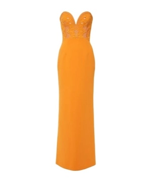 Rebecca Vallance Sirene Strapless Corset Gown - Orange