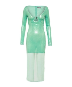 David Koma Sequined Midi Dress - Green