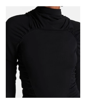 Victoria Beckham Gathered Asymmetric Jersey Midi Dress