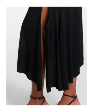 Victoria Beckham Gathered Asymmetric Jersey Midi Dress