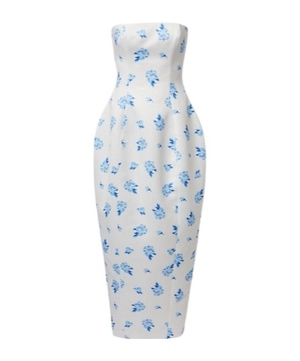 LEO Jessica Floral Bustier Gown - White