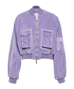 Blumarine Velvet Bomber Jacket - Purple