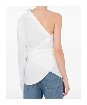 Moschino One-shoulder Stretch Poplin Shirt