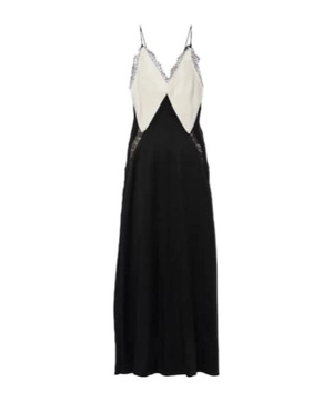 Victoria Beckham Lace-trimmed Crêpe Satin Slip Dress - Black