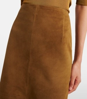 Nour Hammour Selly Suede Midi Skirt