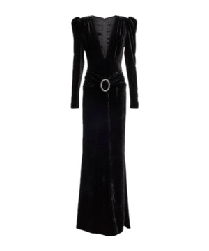 Alessandra Rich Embellished Velvet Dress