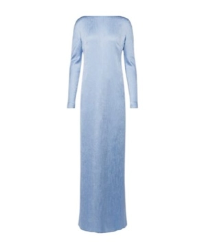 EMILIA WICKSTEAD Uriela Plisse Satin Gown - Blue