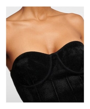 Galvan Titania Strapless Velvet Midi Dress