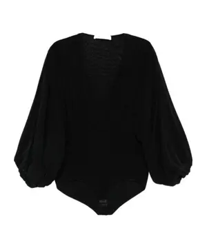 Philosophy Di Lorenzo Serafini Puff Sleeve Tulle Bodysuit - Black