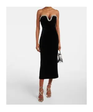 Roland Mouret Embellished Strapless Slit Dress