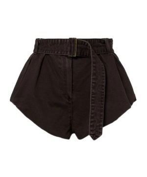 Magda Butrym Belted Cotton Canvas Shorts - Black