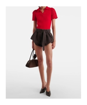 Magda Butrym Belted Cotton Canvas Shorts