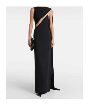 David Koma Draped Jersey And Tulle Gown