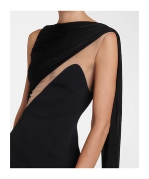 David Koma Draped Jersey And Tulle Gown