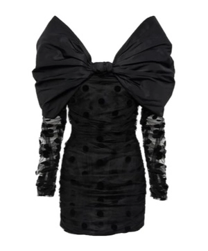 Nina Ricci Polka-dot Tulle Minidress - Black