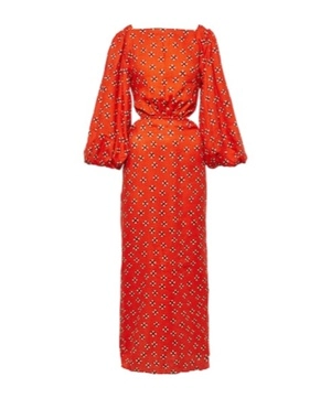Johanna Ortiz Printed Linen Midi Dress - Red