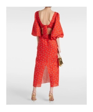 Johanna Ortiz Printed Linen Midi Dress