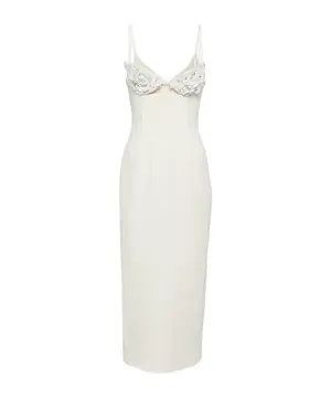 David Koma Embellished Cady Midi Dress