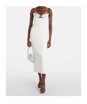 David Koma Embellished Cady Midi Dress