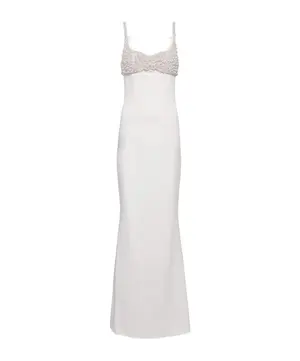 SAFIYAA LONDON Bridal Beatriz Embellished Crepe Gown - White